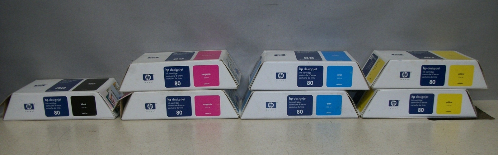 Lot of 7 - Hewlett Packard HP DesignJet Ink Cartridges 80. See List ...