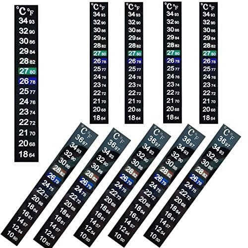 10 Pcs Fish Tank Thermometer Sticker Aquarium Temperature Strip Sticker ...