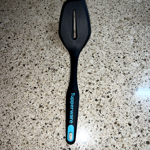 New TUPPERWARE Kitchen Tool Spatula super sturdy Black / Blue New! FREE ...