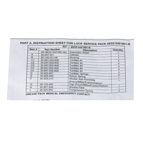 NEW OEM Ford 2000-19 Edge Escape Explorer Left Door Lock Cylinder 8E5Z ...