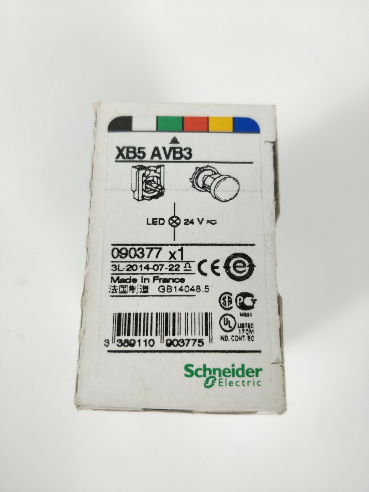 Schneider Electric XB5AVB3 Pilot Light LED Green 22mm 24vac/dc for sale ...