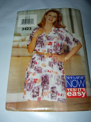 WOMENS UNCUT BUTTERICK 3423 Sewing Pattern JUMPSUIT ABOVE KNEE SIZE 6 8 ...