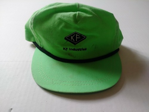 Vintage KF Industries Neon Green Strapback Adjustable Hat Cap Baseball ...