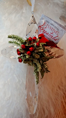 Keepsake Krystal Acrylic Cross With Mistletoe And A Red Cardinal ...
