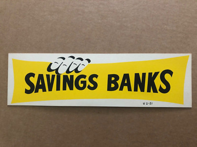 Vintage BANK STORE SIGN Cardboard "SAVINGS BANKS" 1960's propaganda | eBay