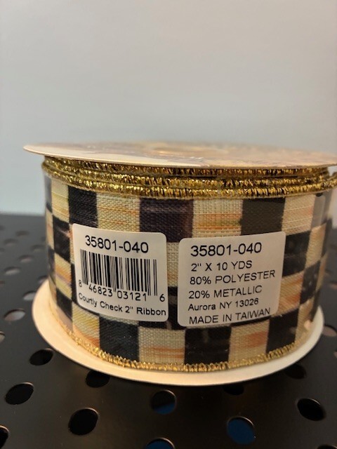 Mackenzie Childs 2” Courtly Check Ribbon | eBay