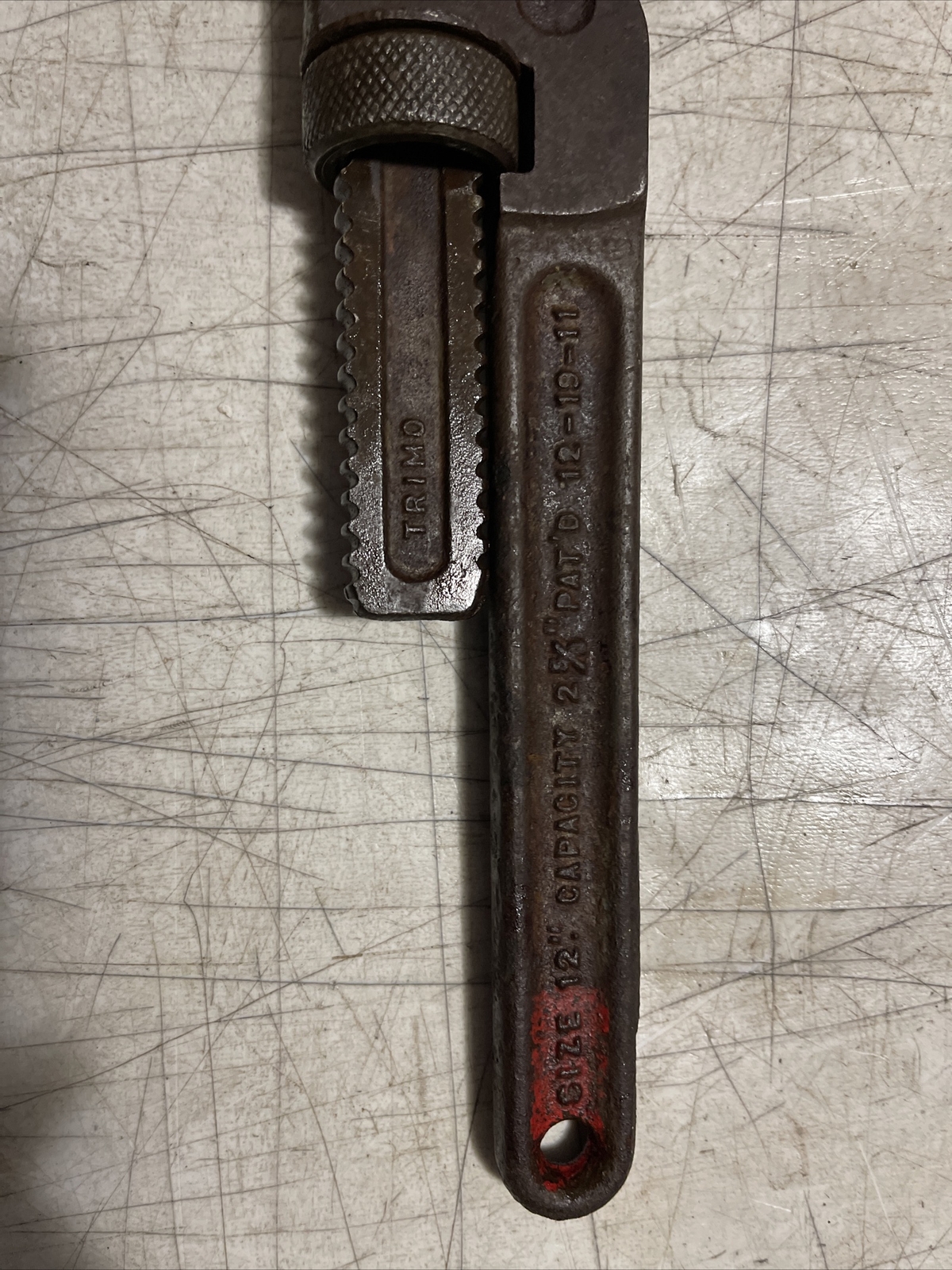 Vintage Rare 12" inch Trimo -Pipe Spud Monkey Wrench- Trimont MFG ...