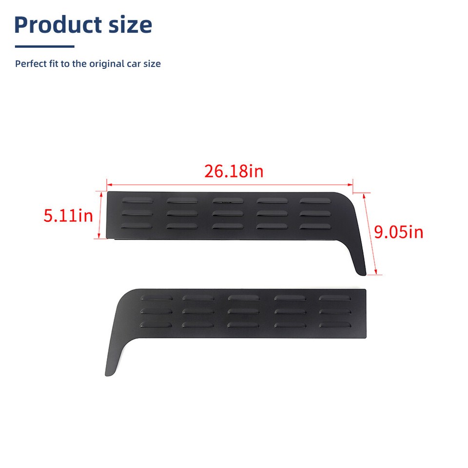 2PCS Black Rear Window Louver Vent Trim for Ford F150 Raptor 4-Door ...