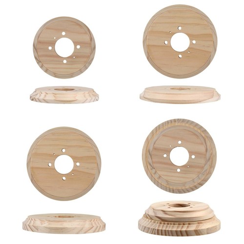 Round Wood Pine Plinth 112 & 134mm Dia. Rose Surface Pattress Ceiling ...