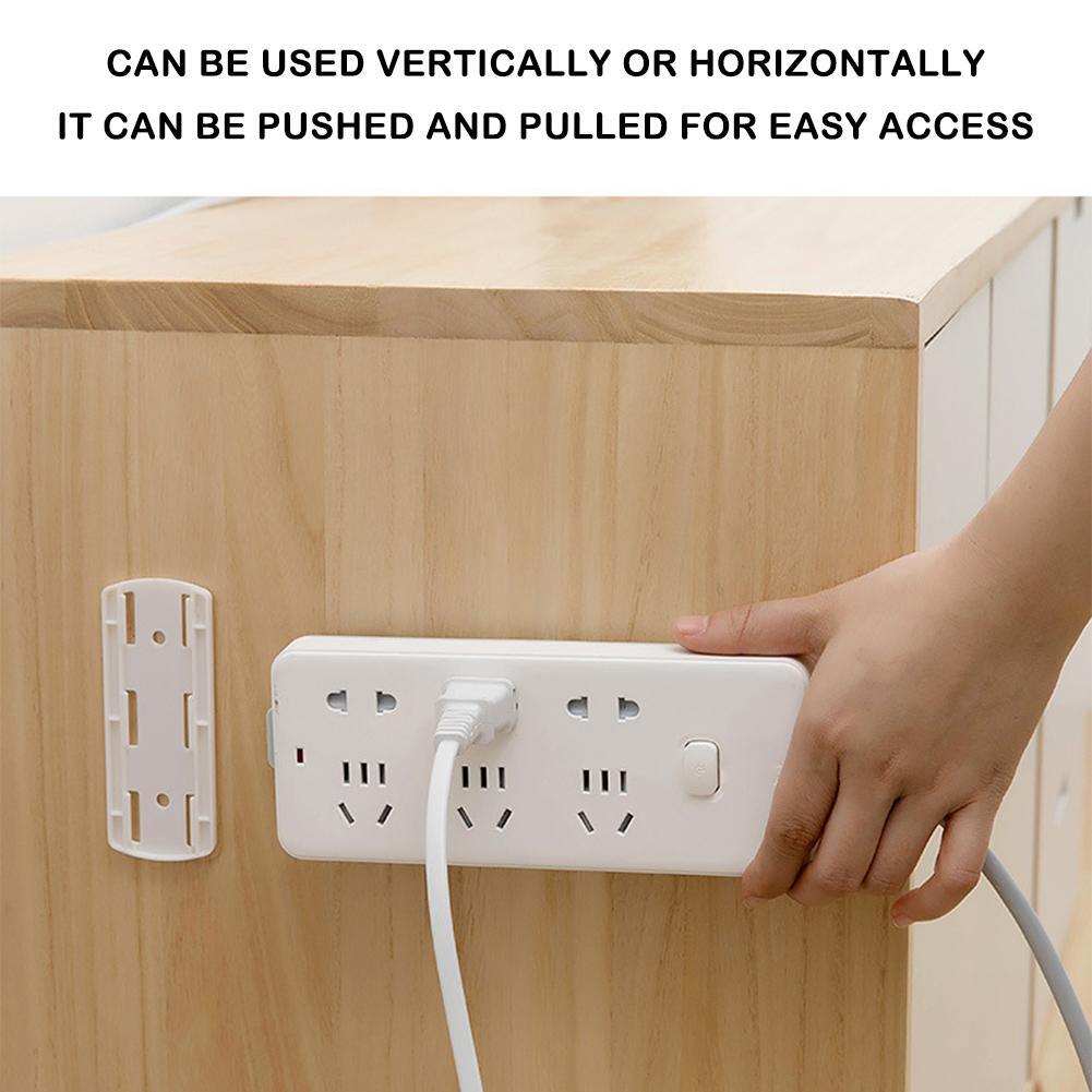 Socket Holder Plug Fixer Wall-Mounted Power Strip Holders Sticker Punch ...