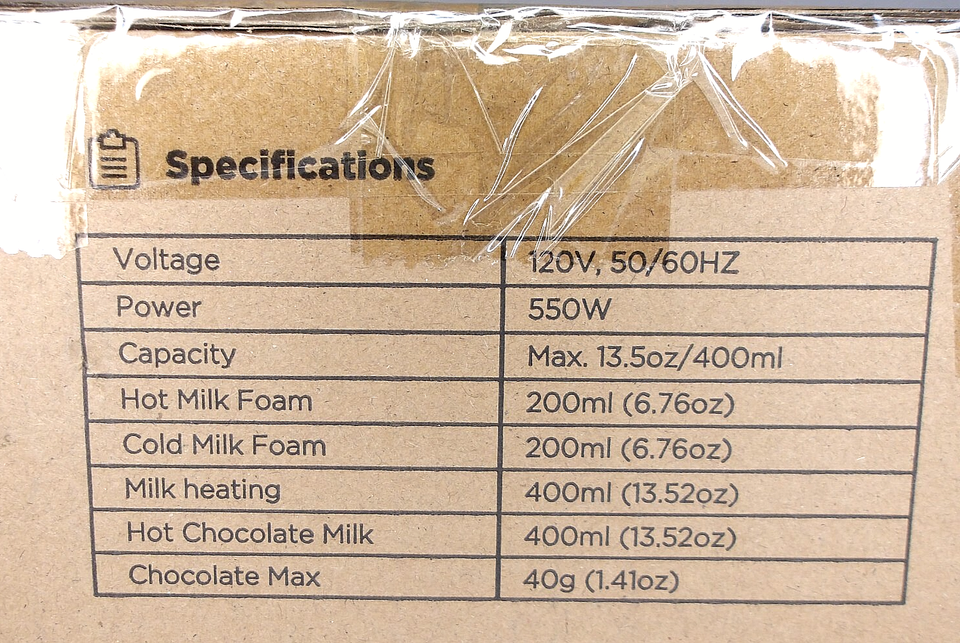 HadinEEon Milk Frother, Automatic Electric, Silver, 13.5 oz Cap, Model ...