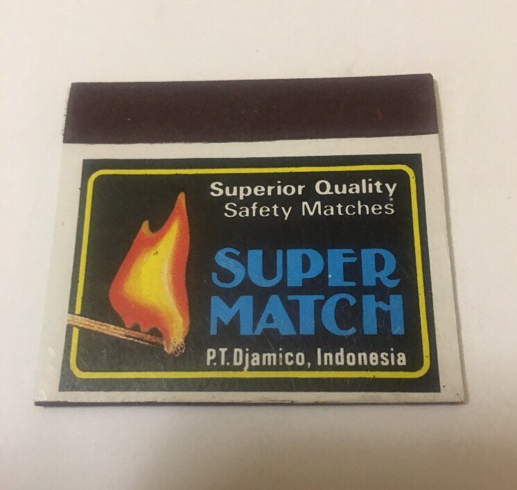 Vintage Matchbook Box Cover Matchcover Super Match Indonesia 22 Bali | eBay