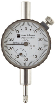 B&S .5IN. .001 WHITE DIAL BLACK HAND DIAL INDICATOR W/POINTS *NEW OLD ...