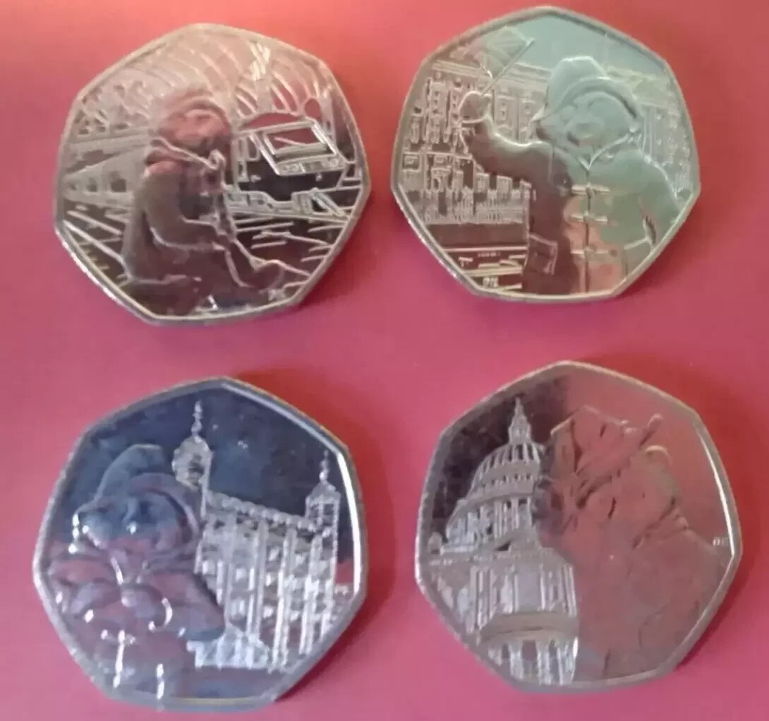 Paddington Bear 50p Coins - Set of 4 all different from sealed bags ...