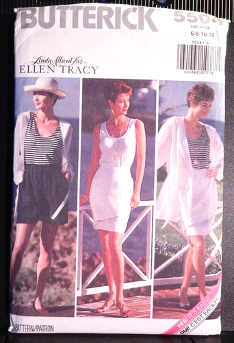 Butterick 5504 misses' jacket, top, skirt, shorts pattern size 6-8-10 ...