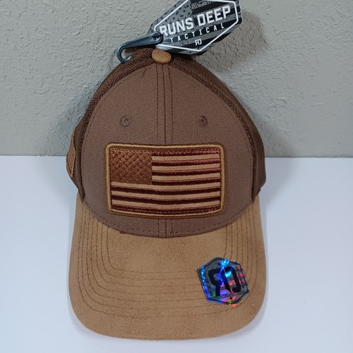 American Flag Snapback Runs Deep Tactical USA Adjustable Hat OSFM Brown ...