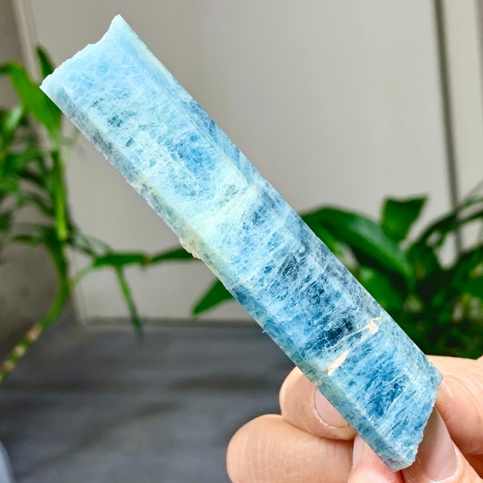 77G Rare!Natural beautiful Prism shaped Aquamarine Raw Crystal Specimen ...