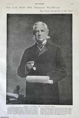 PORTRAIT OF THE RT. HON. PROFESSOR FRIEDRICH MAX-MULLER: THE GREAT ...