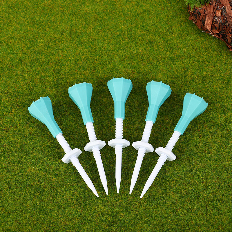 5Pcs/Box Silicone Head Golf Plastic Tees Adjustable 34-58mm Golf ...