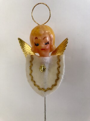 VTG ANGEL Plastic Head/Christmas Floral Pick-JAPAN-NOS | eBay