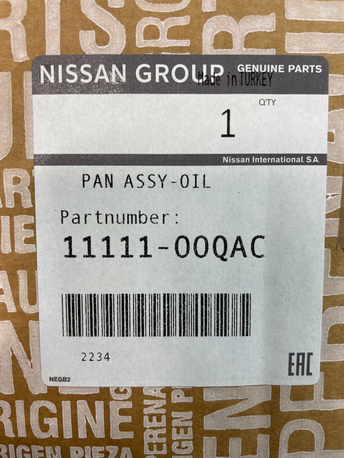 OEM Nissan NV200 Oil Pan (Also Fits Renault) 11111-00QAC | eBay