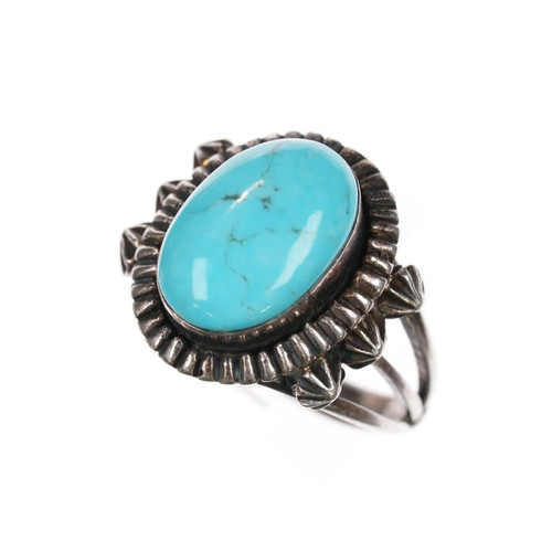 sz9 Running Bear Shop sterling ring with light blue turquoise | eBay