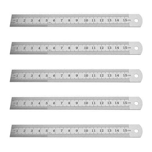 Straight Ruler Set, 15cm / 5.9-inch Double-Sided Scale, Stainless Steel ...