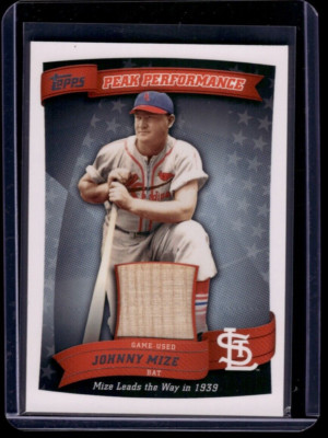 2010 Topps Peak Performance Johnny Mize Bat Game Used Cardinals | eBay
