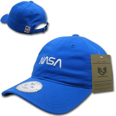 NASA Worm Insignia Polo Style Low Crown Space Cotton Baseball Cap Dad ...
