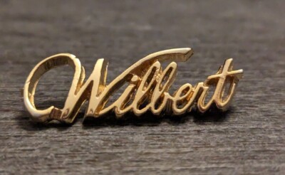 "Wilbert" In Cursive Script/Text Vintage Gold-Toned Name Tag Or Lapel ...