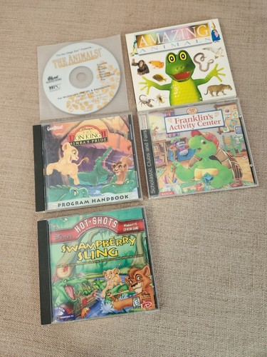 Lot of 5 Children's/Animal PC Games CD-ROM ~ San Diego Zoo, Disney, etc ...
