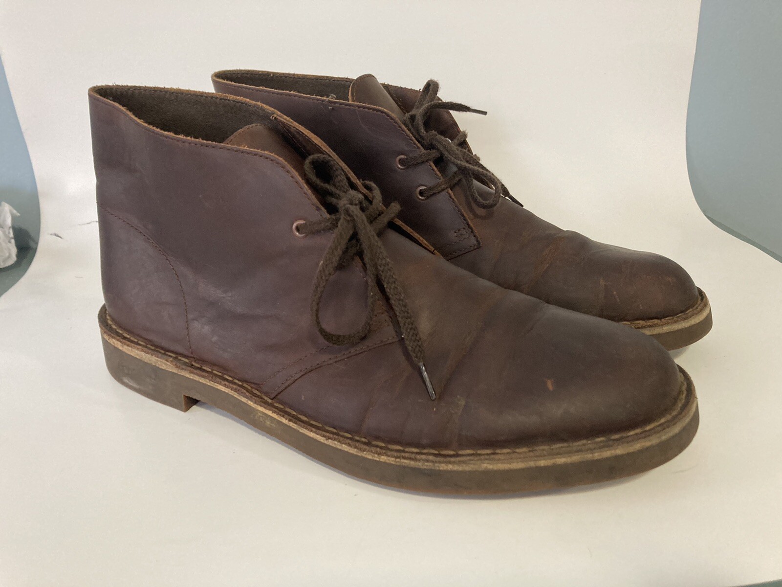Clarks Bushacre Chukka Ankle Boot Brown Distressed Le… - Gem