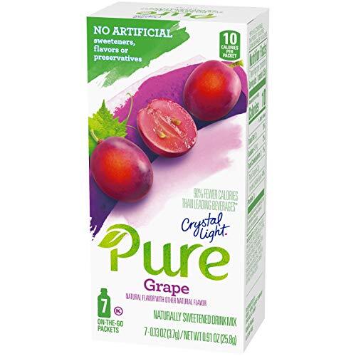 Crystal Light Pure Grape Drink Mix 7 On-The-Go Packets Best New High ...