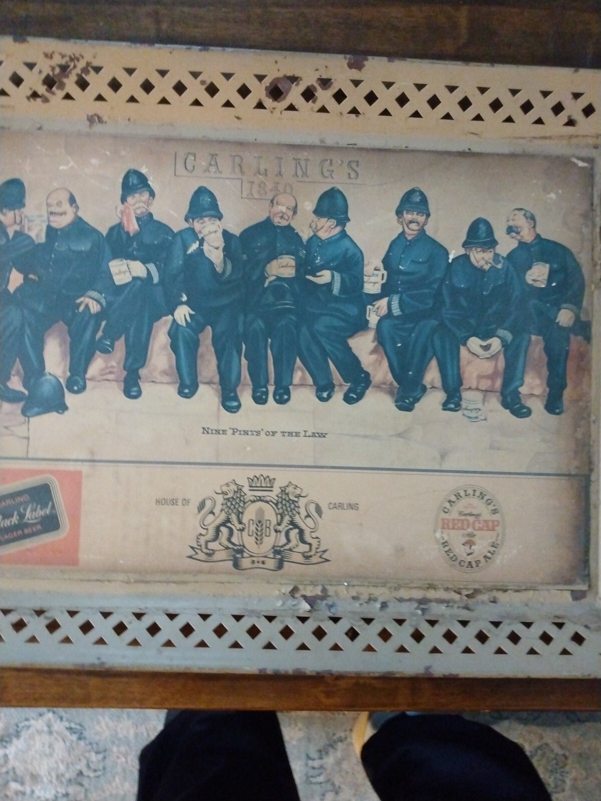 Vintage Carling's Black Label Beer Tray Nine Pints of the Law Bar ...