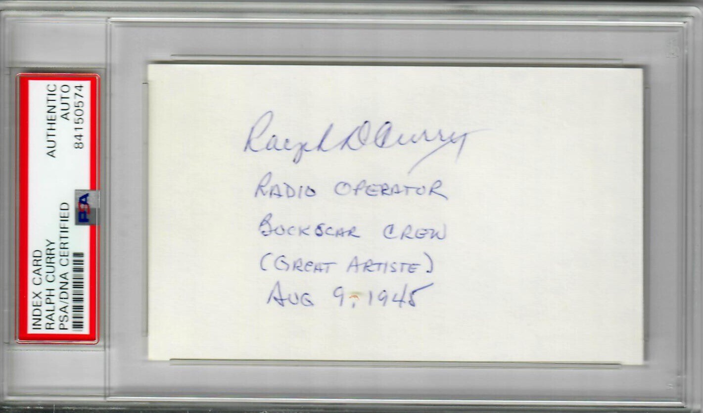 RALPH CURRY SIGNED INDEX CARD PSA DNA 84150574 (D) BOCKSCAR RADIO ...
