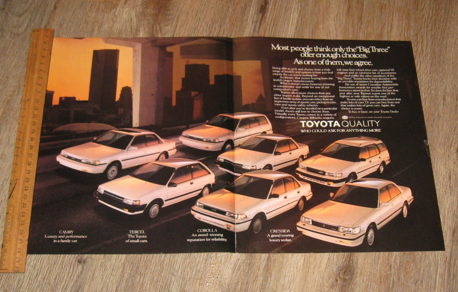 Toyota Car AD 1990 Camry Tercel Corolla Cressida magazine pages ...