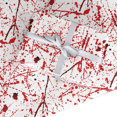 Dyefor Blood Splatter Halloween Gory Party Scary Wrapping Paper Gift ...