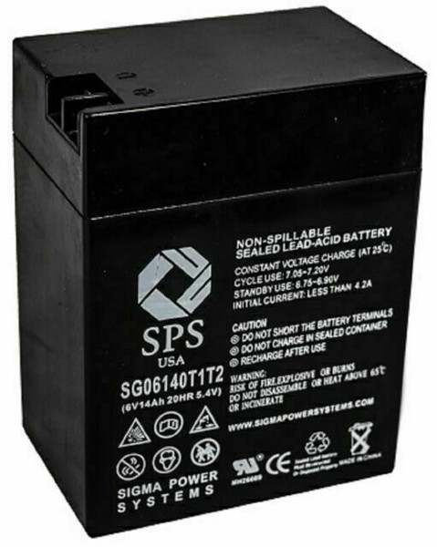 SPS Lithonia ELR-4 6V 14Ah Replacement Battery - Black for sale online ...