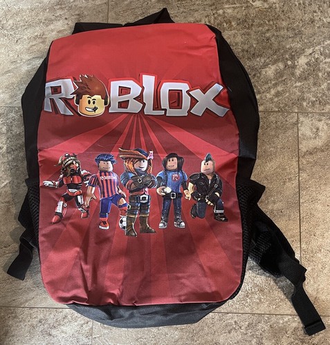 NEW Roblox Kids Red Black Backpack Lightweight Shoulder Bag | eBay