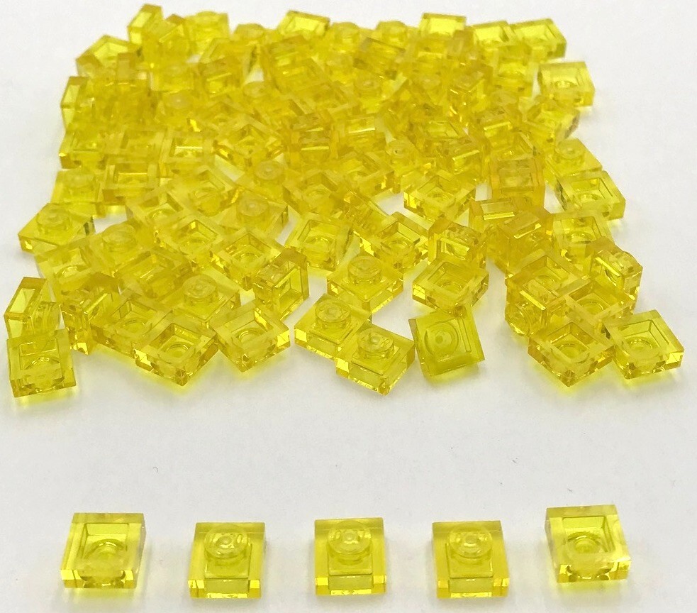 Lego New 100 Trans-Yellow Plates 1 x 1 Stud Parts | eBay
