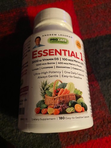 Andrew Lessman Essential 1 (10mg COQ10) & 2000 IU 180 Capsules BB date ...