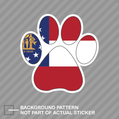 Georgia State Shaped Paw Print Sticker Die Cut Decal Dog Cat Pet Puppy ...