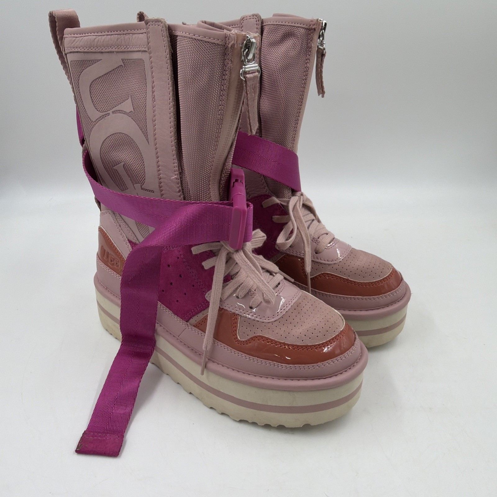 Ugg Pop Punk High Top Pink Trainer Sneakers Boots Size 8 | eBay