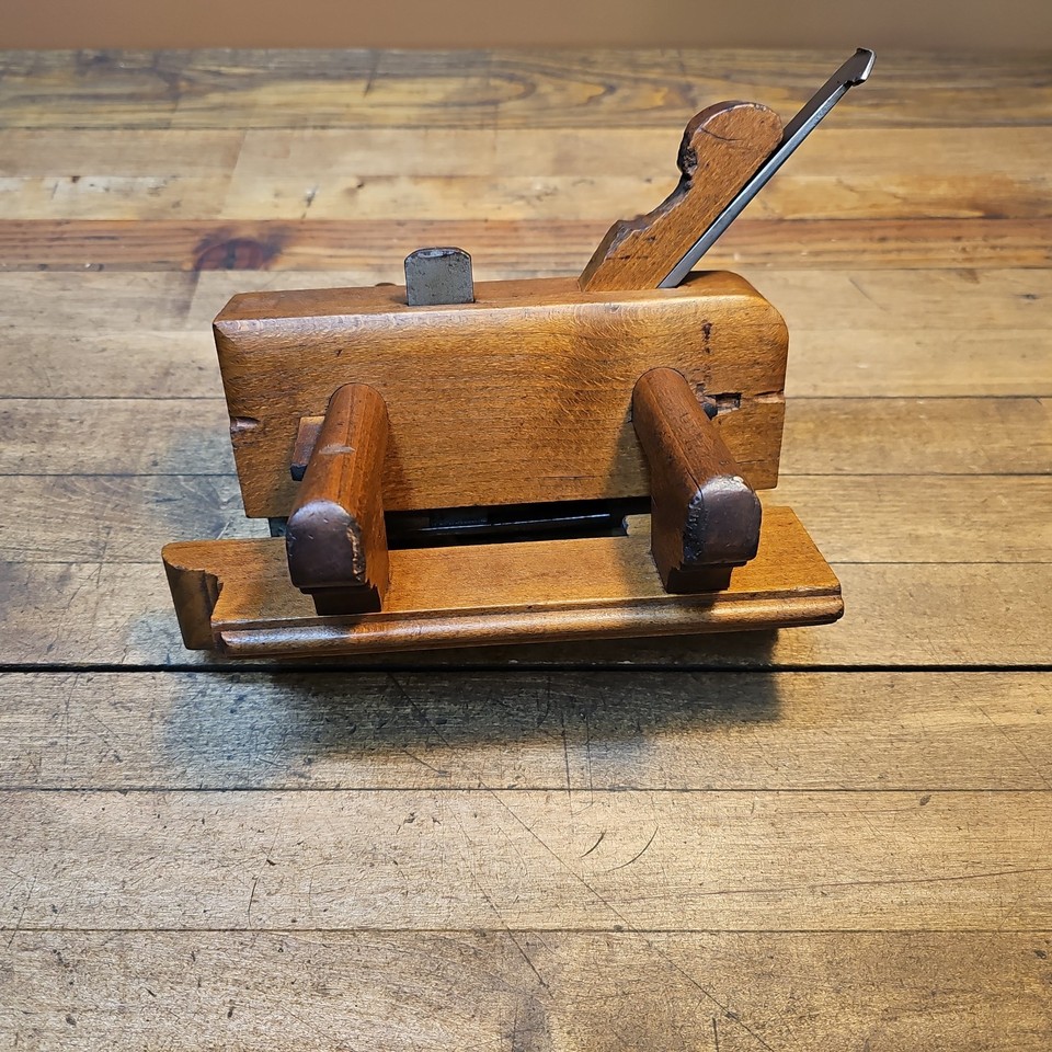 RARE Antique REED TOOL CO. UTICA Beech w/ Boxwood & BRASS Plow Plane ...