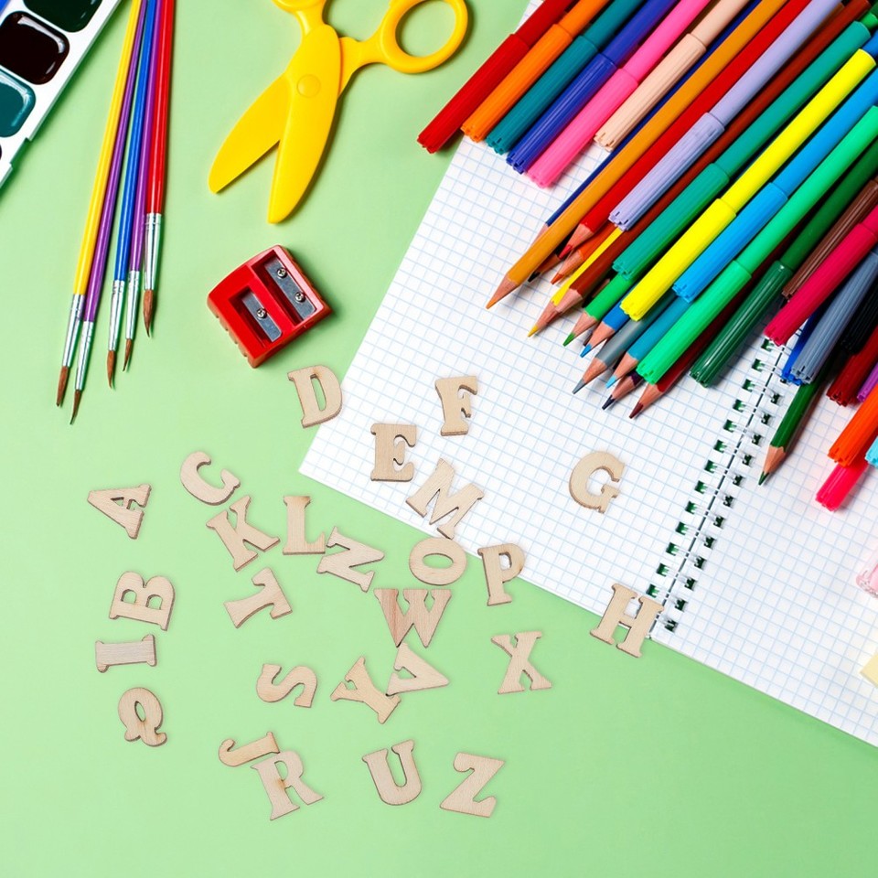 small wooden letters 15mm English Letters Wooden Pieces Small Natural ...