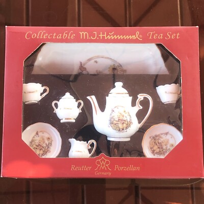 Reutter Porzellan MJ Hummel Miniature Tea Set 10pc Little Girl In A ...