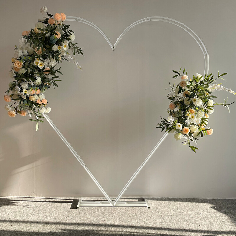 Metal Arch Frame Flower Balloon Display Rack Stand Heart-Shaped Wedding ...