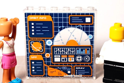 LEGO Rocket Launch Orbit Monitor Orange Blue Screen Wall Computer ...