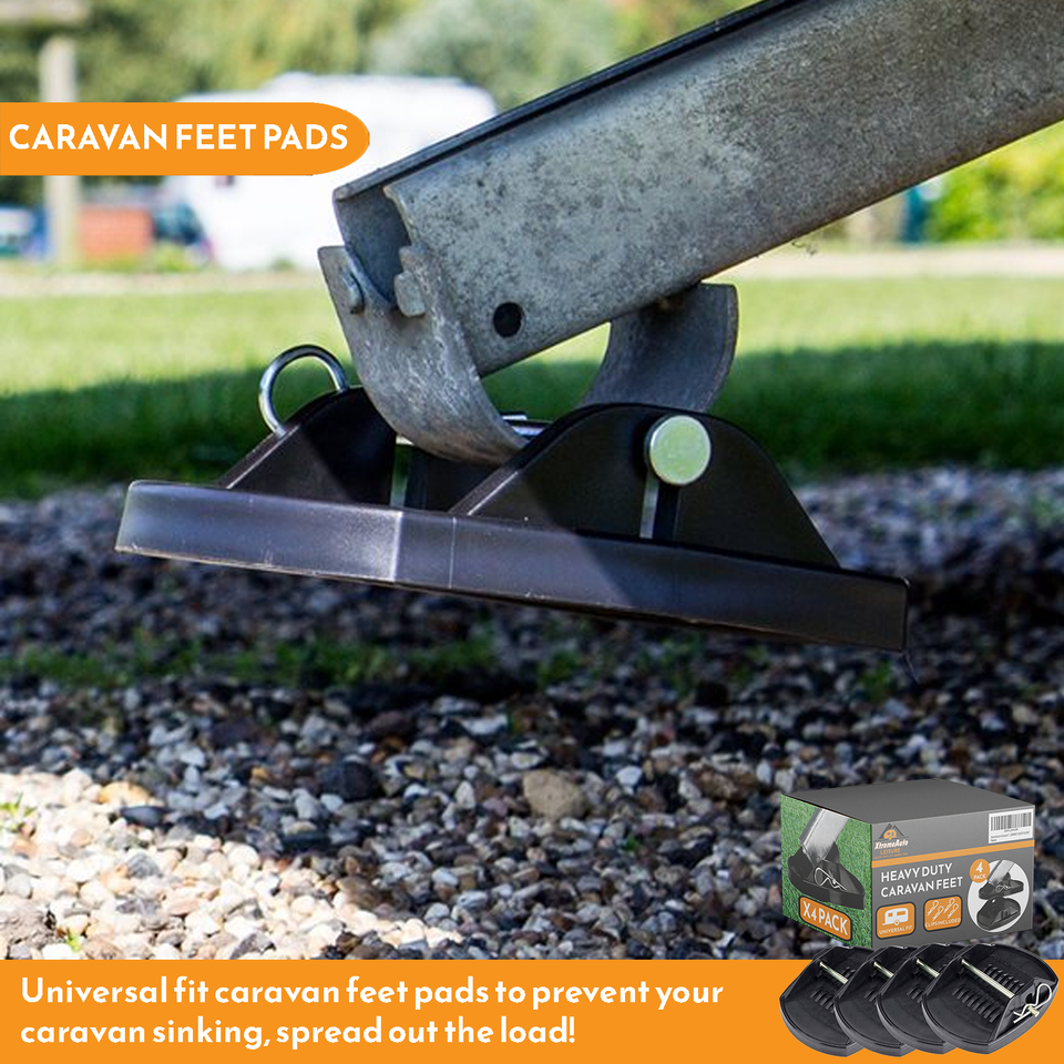Xtremeauto Caravan Feet Pads X4 Heavy Duty Caravan Leg Pads Stabiliser ...