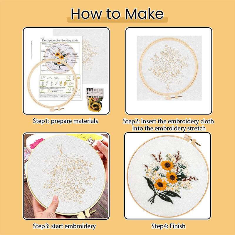 Cross Stitch Kit Set for Beginners-Handmade Embroidery DIY Craft Pro ...